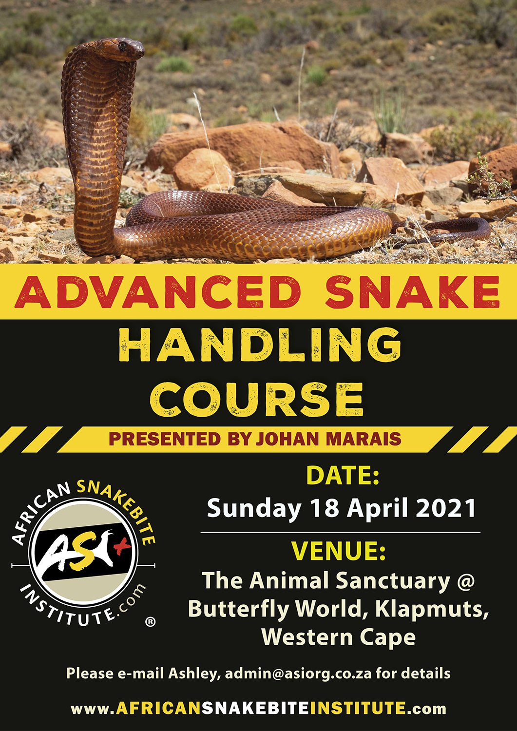Advanced Snake Handling (Western Cape) - 2021-04-18 - African Snakebite ...