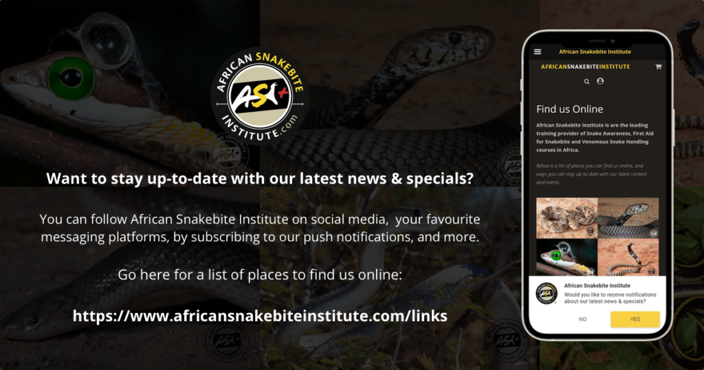 Follow us Online - African Snakebite Institute