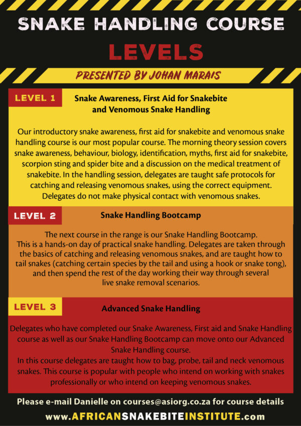 How to become a certified snake handler? - African Snakebite Institute