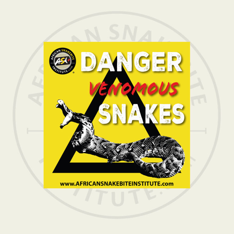ASI Sticker - Danger Venomous Snakes - Striking Puff Adder - Large ...