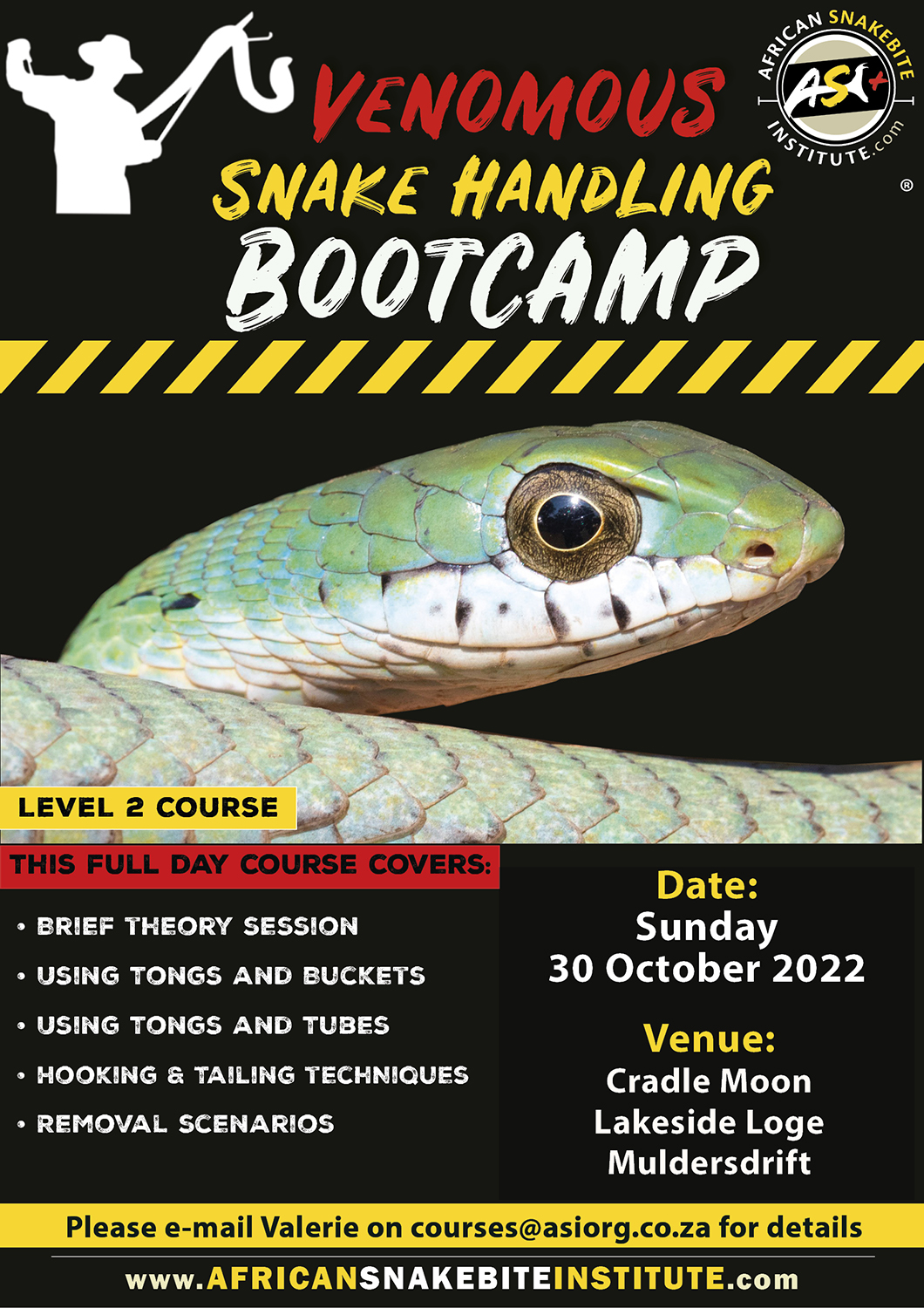 Venomous Snake Handling Bootcamp (Gauteng) - 2022-10-30