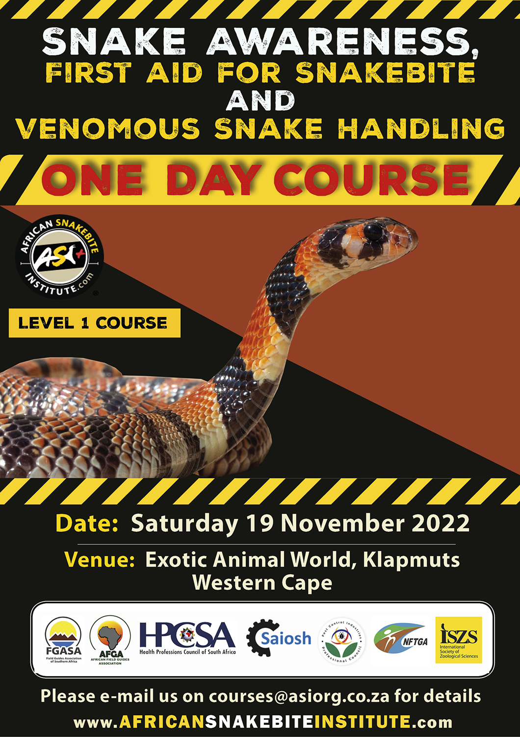 Snake Awareness & Venomous Snake Handling (Western Cape) - 2022-11-19