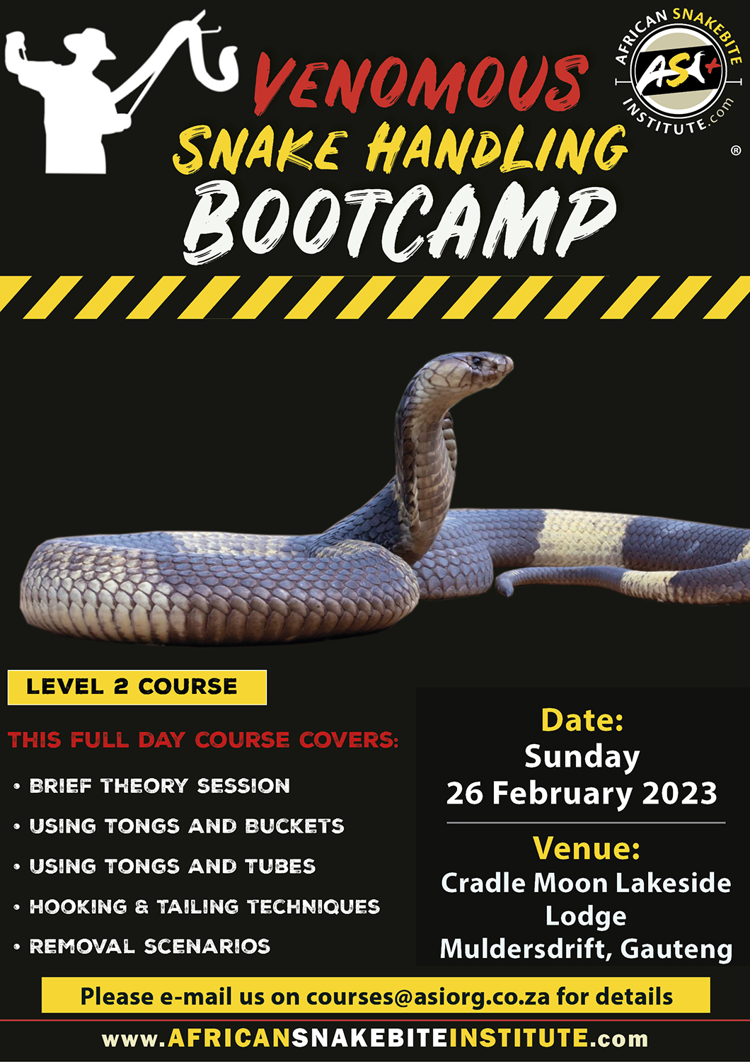 Venomous Snake Handling Bootcamp (Gauteng) - 2023-02-26