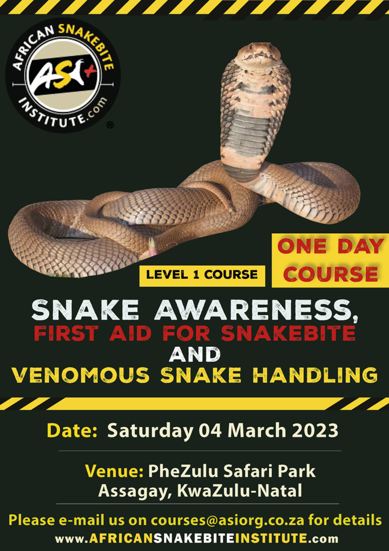 Snake Awareness & Venomous Snake Handling (KZN) - 2023-03-04