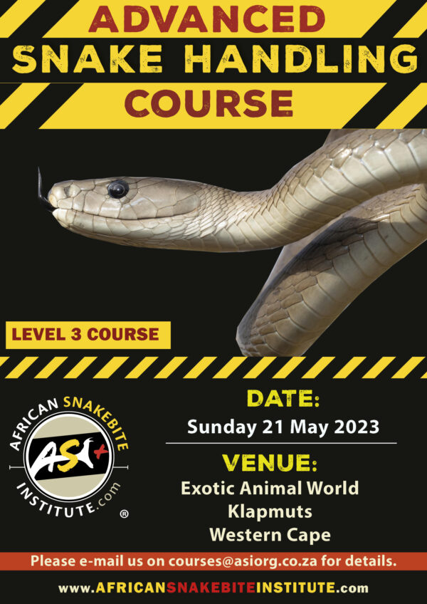Advanced Venomous Snake Handling (Western Cape) - 2023-05-21