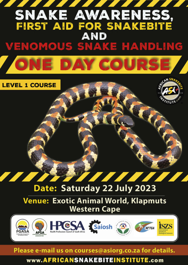 Snake Awareness & Venomous Snake Handling (Western Cape) - 2023-07-22