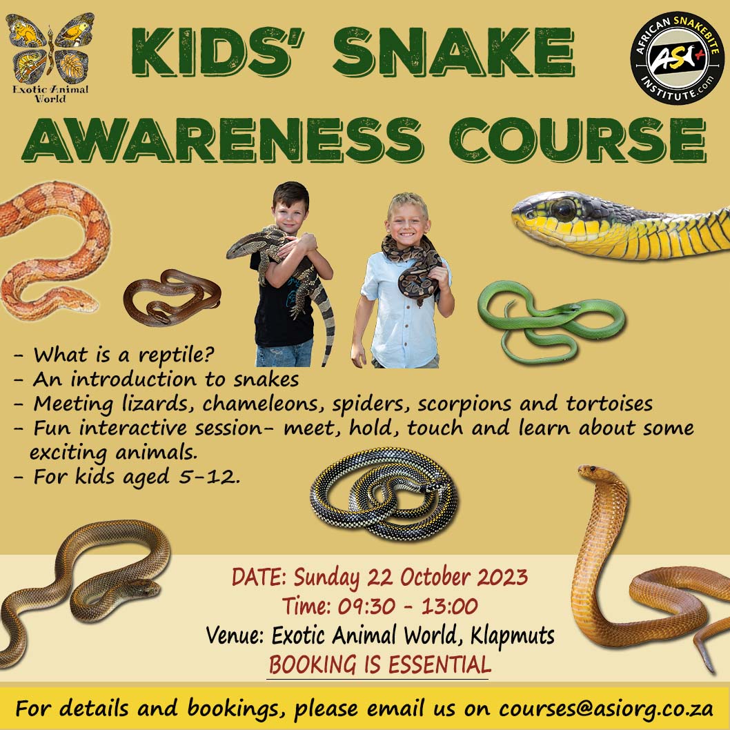 Kids' Snake Awareness Course (Western Cape) - 2023-10-22