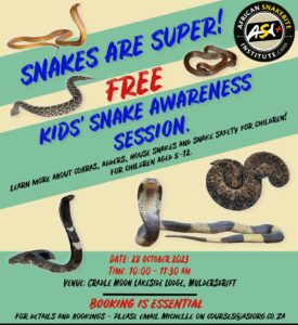 Snakes are super! Kids' Snake Awareness Session - Gauteng - Cradle Moon ...