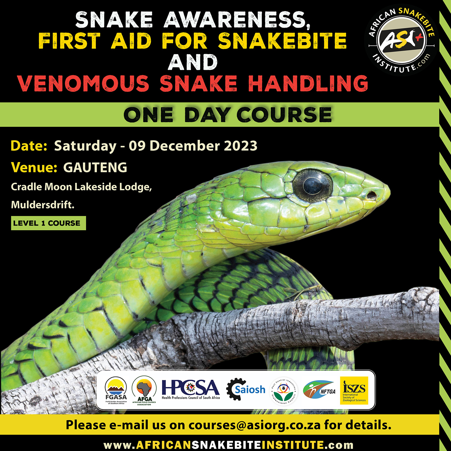 Snake Awareness & Venomous Snake Handling (Gauteng) - 2023-12-09