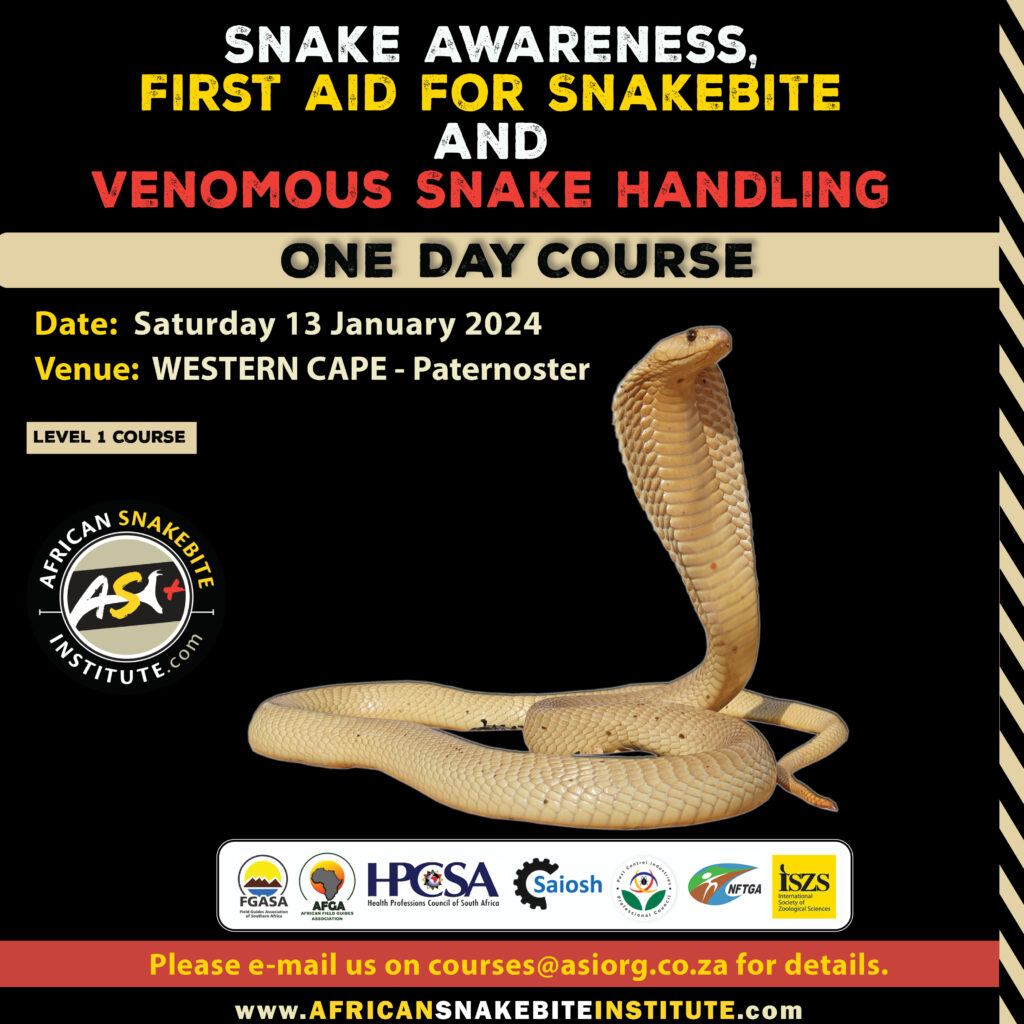 Snake Awareness & Venomous Snake Handling (Paternoster) - 2024-01-13