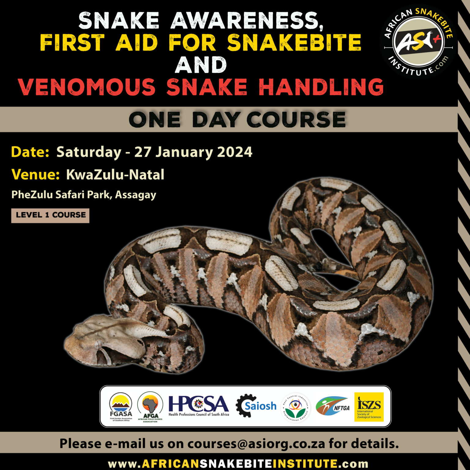 Snake Awareness & Venomous Snake Handling (KZN) - 20234-01-27
