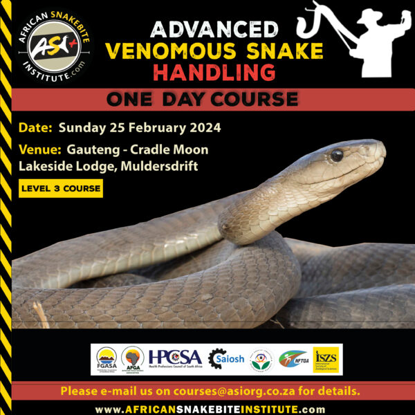 Advanced Venomous Snake Handling (Gauteng) - 2024-02-25