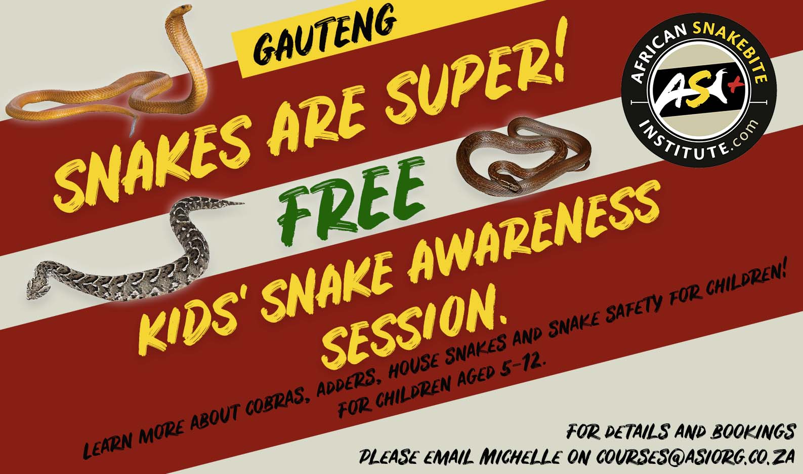 Snakes are super! Kids' Snake Awareness Session - Gauteng - Cradle Moon ...