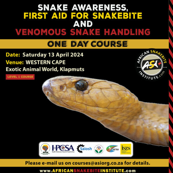 Snake Awareness & Venomous Snake Handling (Western Cape) - 2024-04-13