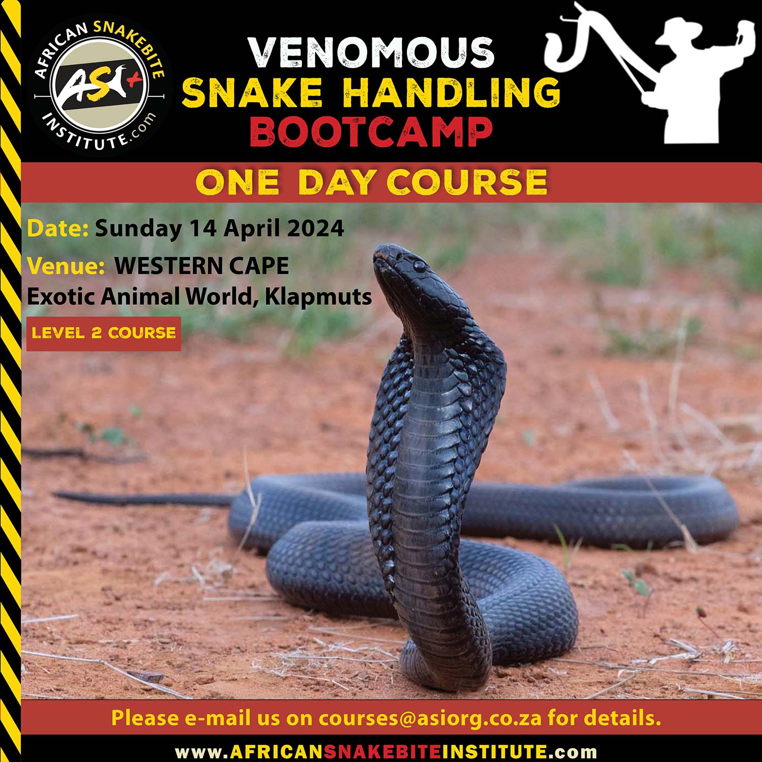 Venomous-Snake Handling Bootcamp (Western Cape) - 2024-04-14