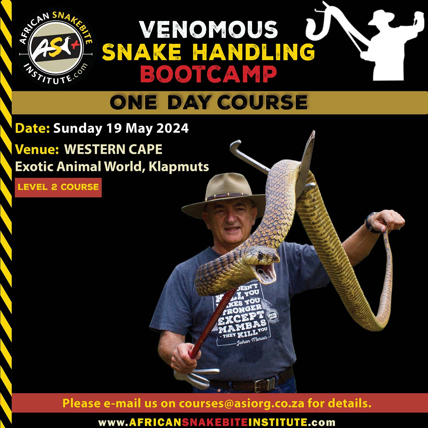 Venomous-Snake Handling Bootcamp (Western Cape) - 2024-05-19