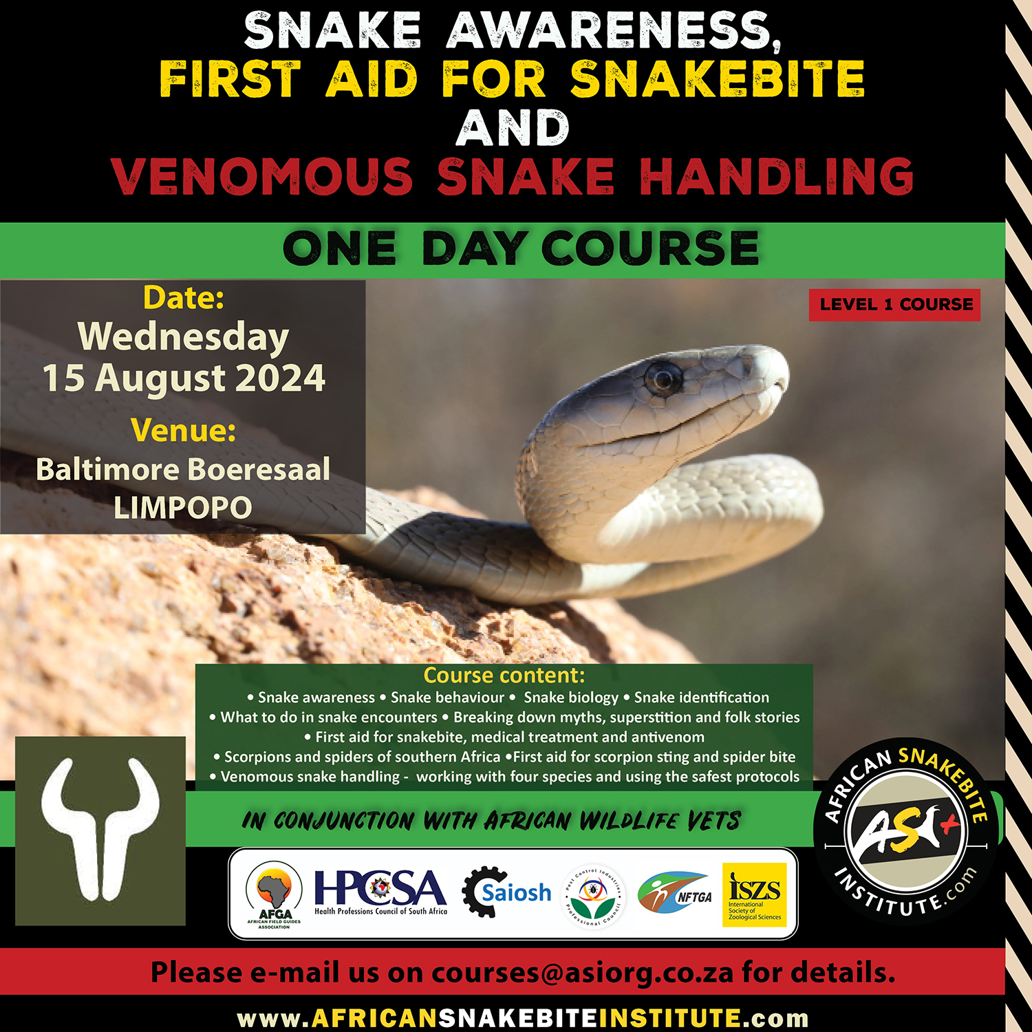 Snake Awareness & Venomous Snake Handling (Baltimore) - 2024-08-15
