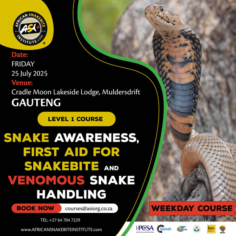 Snake Awareness & Venomous Snake Handling (Gauteng) - 2025-07-25