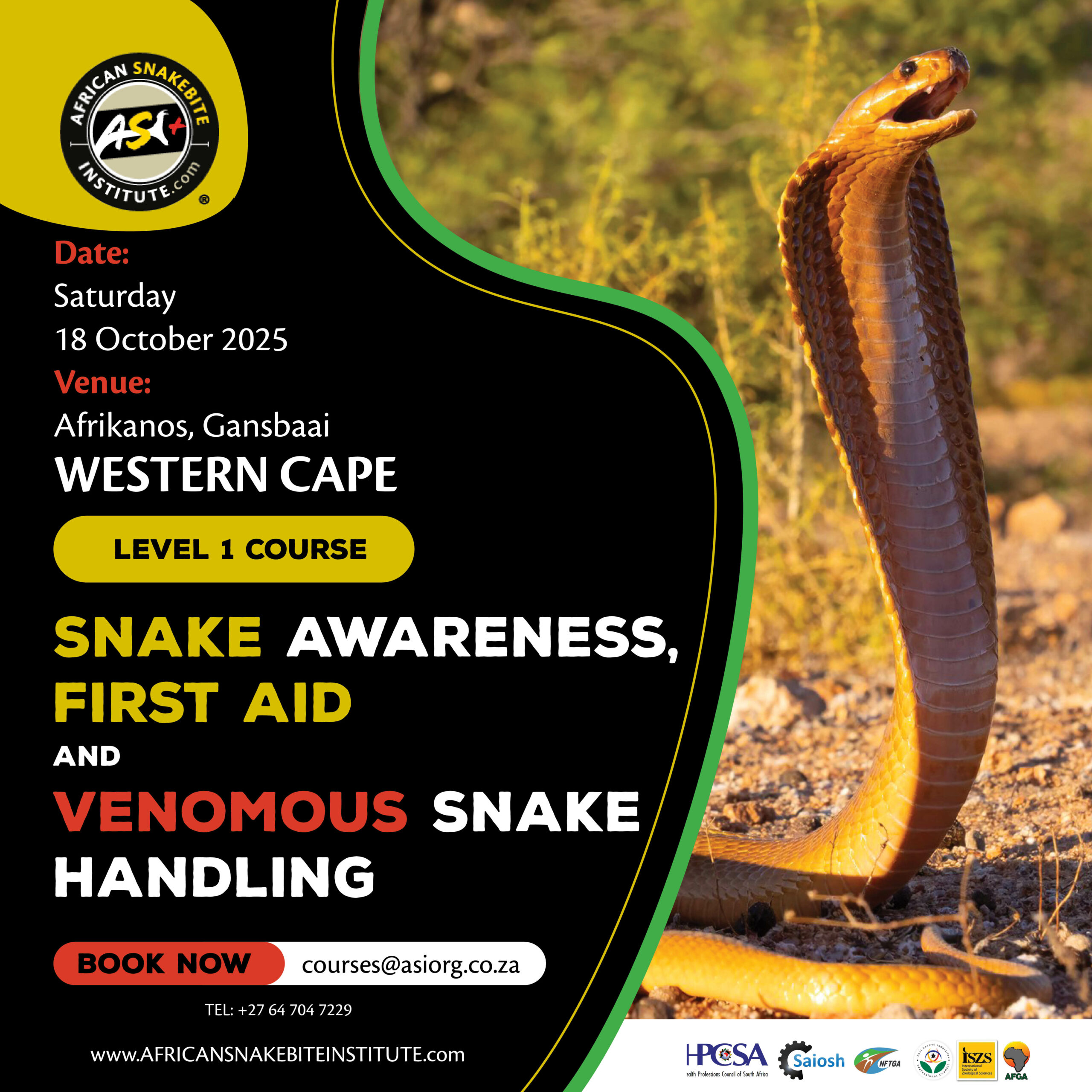 Snake Awareness & Venomous Snake Handling (Western Cape) - 2025-10-18