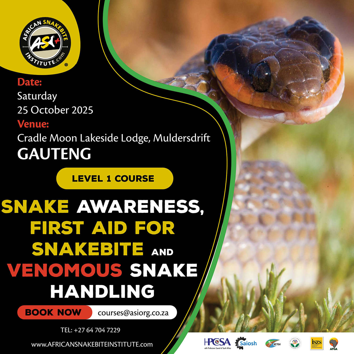 Snake Awareness & Venomous Snake Handling (Gauteng) - 2025-10-25