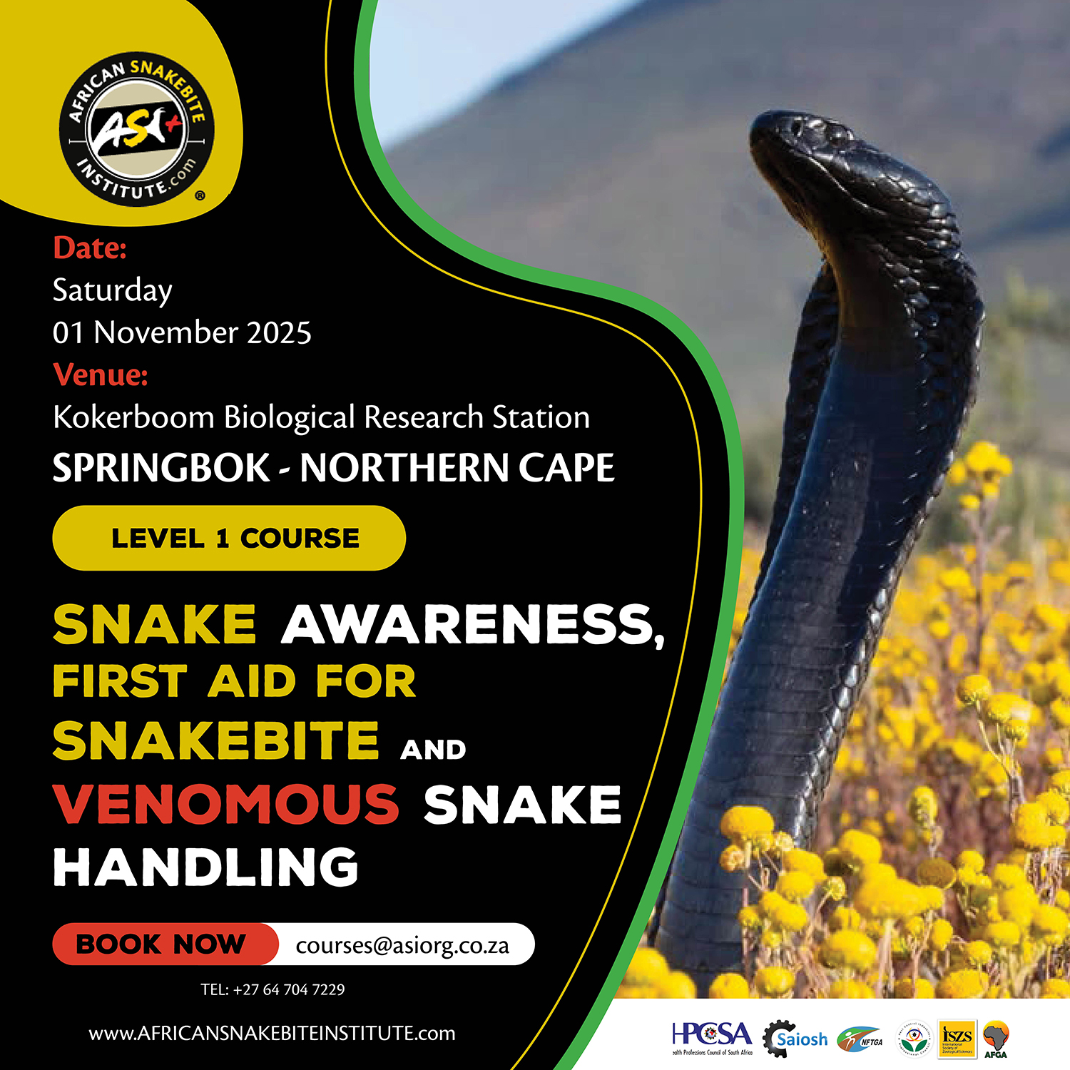 Snake Awareness & Venomous Snake Handling (Gauteng) - 2025-11-01