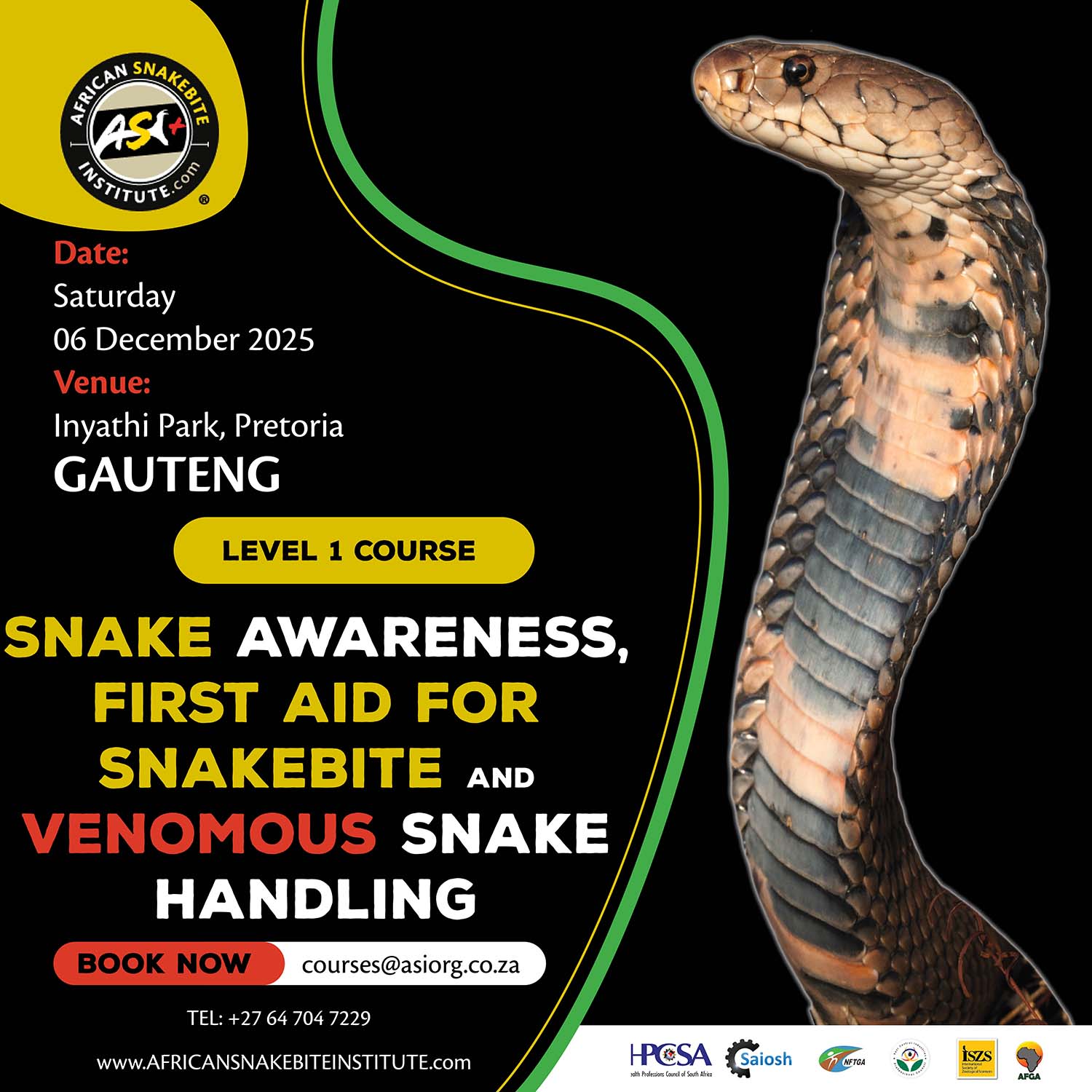 Snake Awareness & Venomous Snake Handling (Pretoria) - 2025-12-06